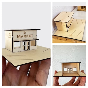 Mini Mid Century Modern Town Building Kits, Diner, Post Office, Market ...