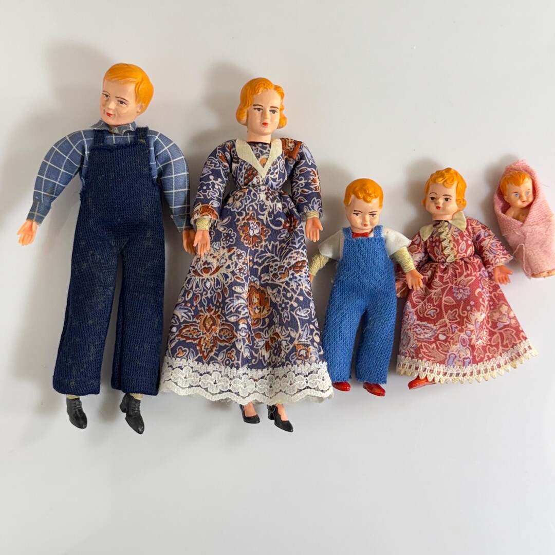 Miniature Dollhouse Family, Vintage - Etsy