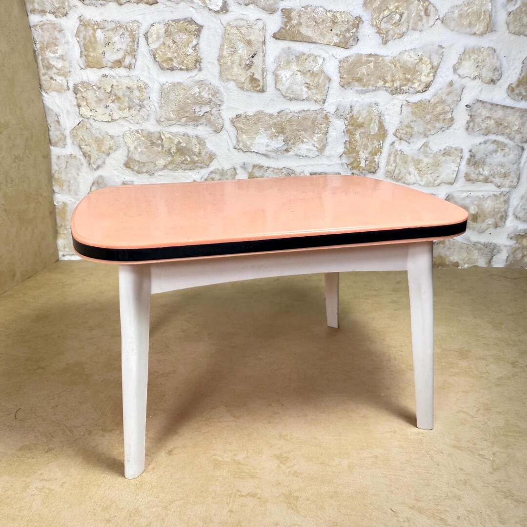 Dollhouse Mid Century Modern Plastic Table, Pink, Crailsheimer 1:12 - Etsy