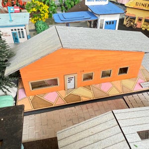 Mini Mid Century Modern Ranch Dollhouse Kit the Betsy 1:144 Scale - Etsy