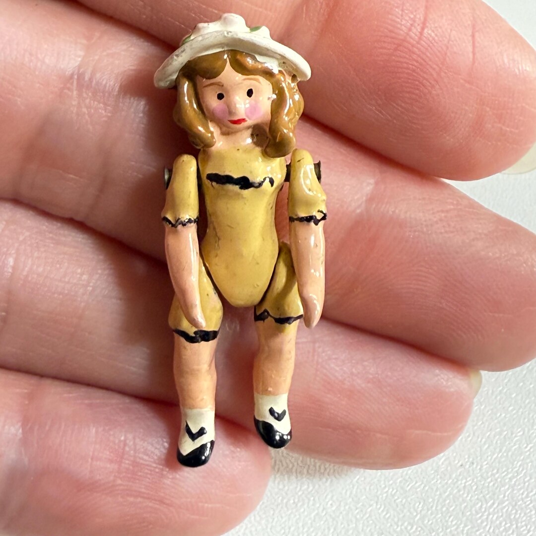 Miniature Pewter Jointed Doll, Hantel Handpainted - Etsy