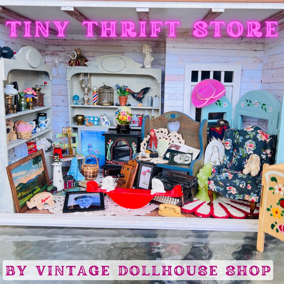 Tiny Thrift Store Dollhouse Furniture & Accessories, Vintage Miniatures - Etsy