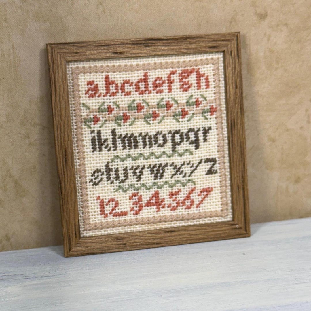 Artisan Needlework, Framed, Dollhouse Miniature, Sampler, 1977 - Etsy