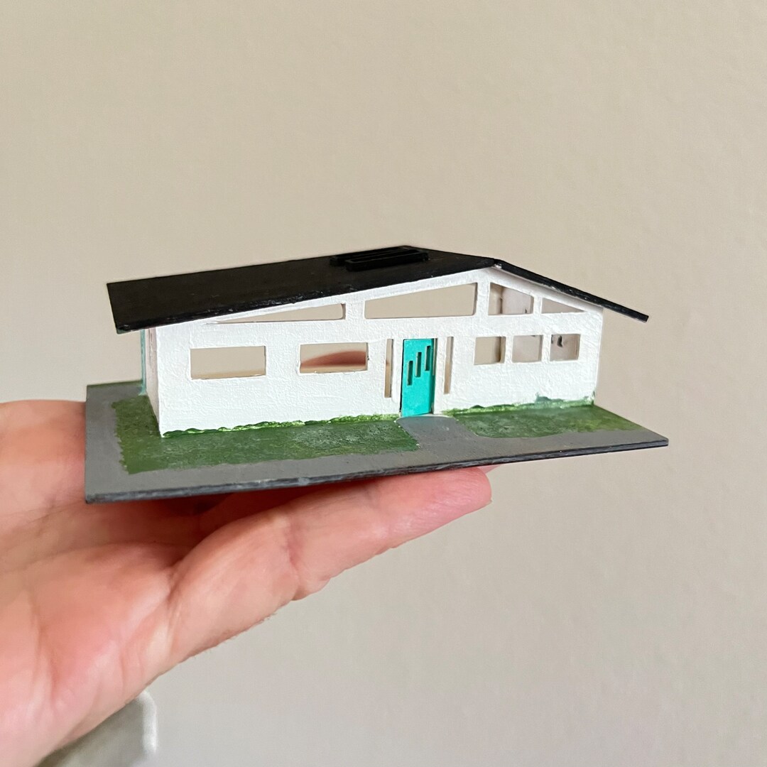 Mini Mid Century Modern Ranch Dollhouse Kit the Emily 1:144 Scale - Etsy