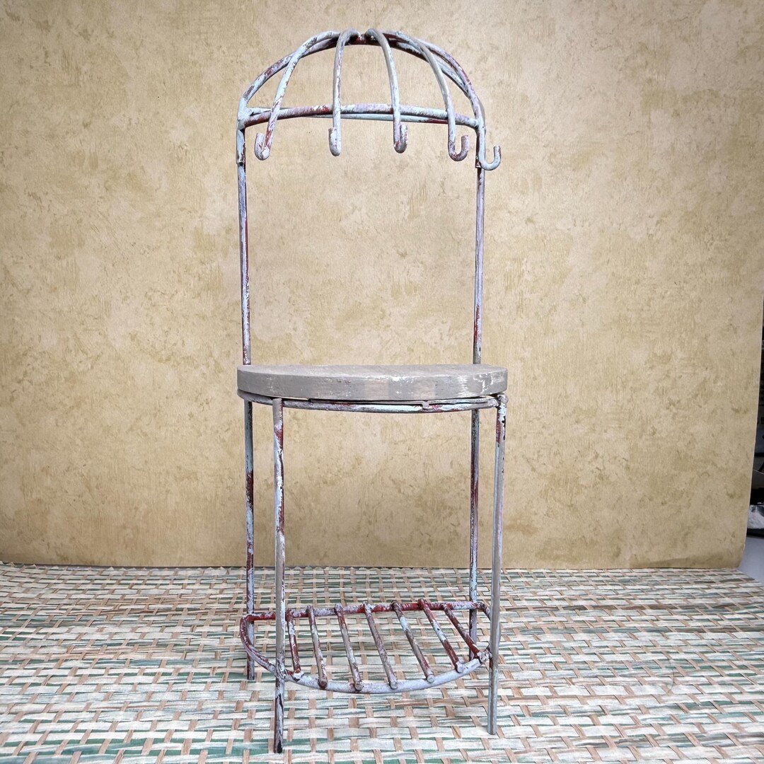 Dollhouse Bakers Rack, Wire With Butcher Block, Vintage Dollhouse ...