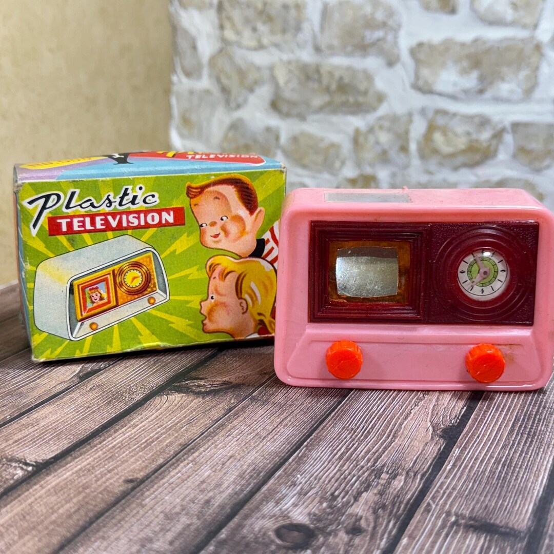 Television TV Miniature Mid Century Modern Dollhouse Furniture Plastic ...