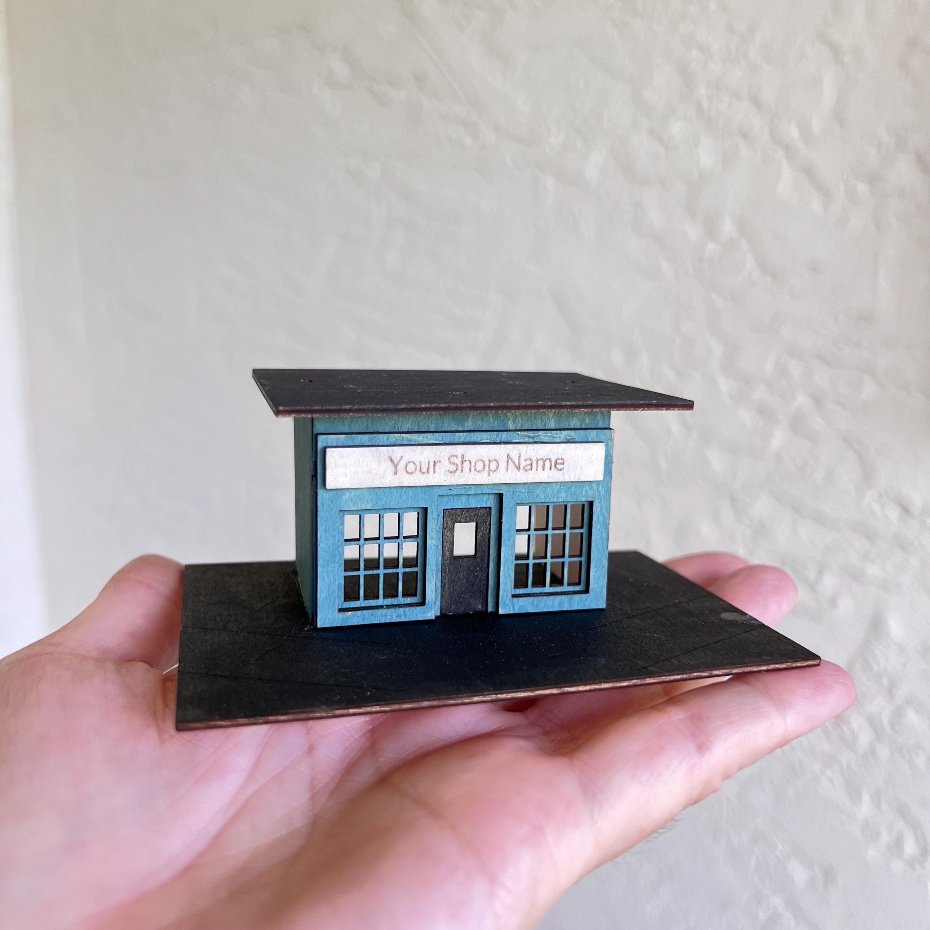 Mini Mid Century Modern Town Building Kit, Tiny Shop, Customizable, 1: ...