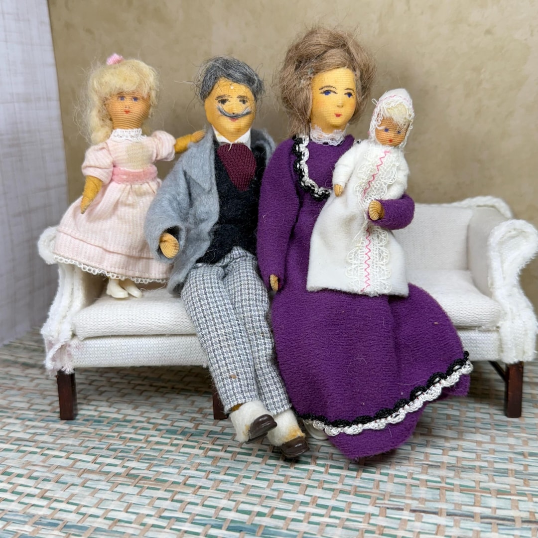 Dollhouse Dolls, Flexible, Erna Meyer Stockinette Family, Woman, Man, Girl, Baby 1:12 - Etsy