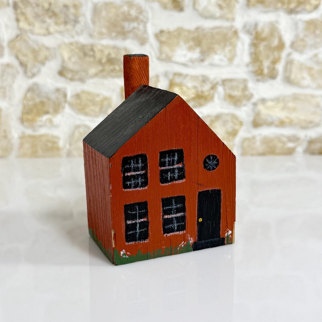 Mini Painted Block Salt Box House - Etsy