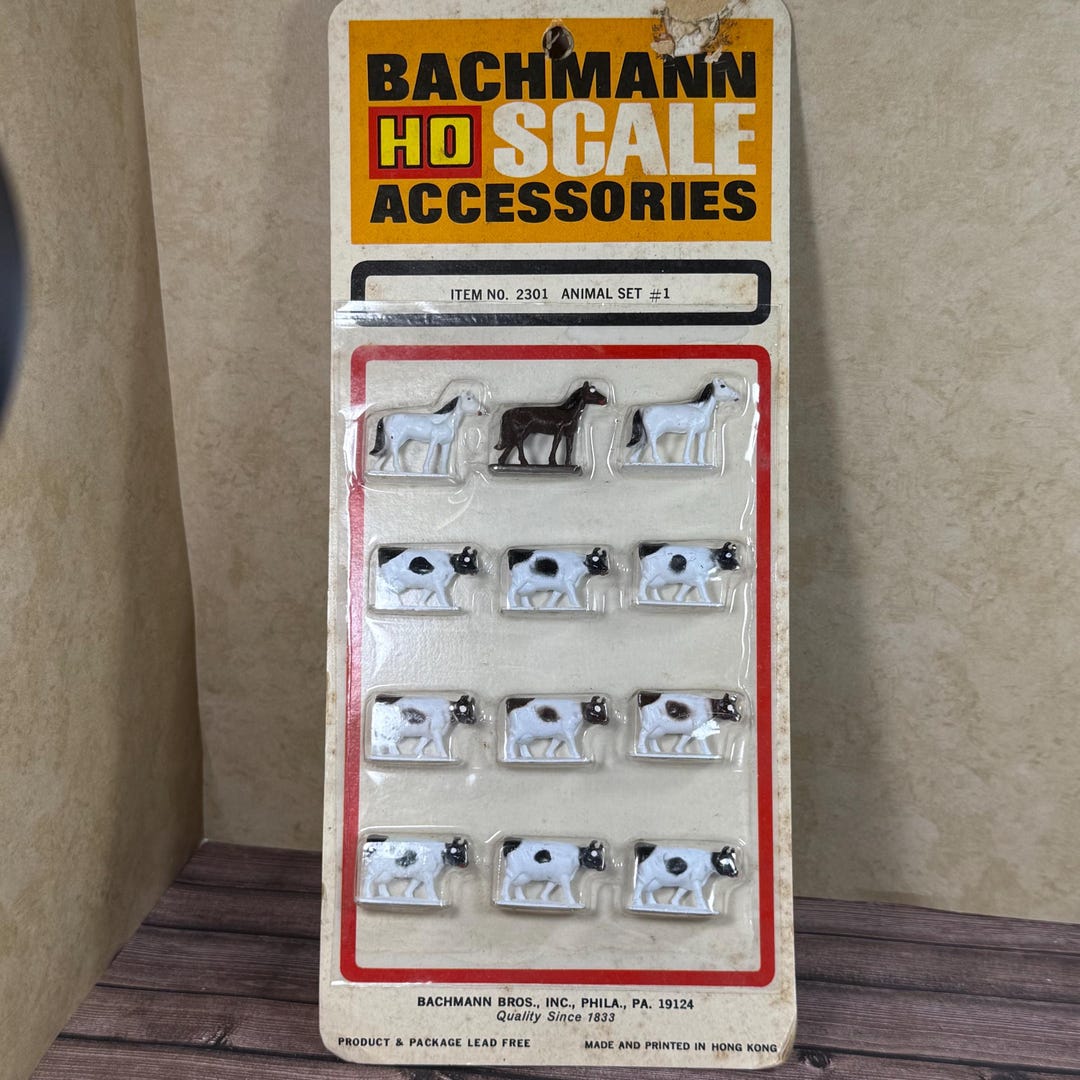 Bachman HO Animal Set, Model Railroad Accessories, Vintage New Old ...