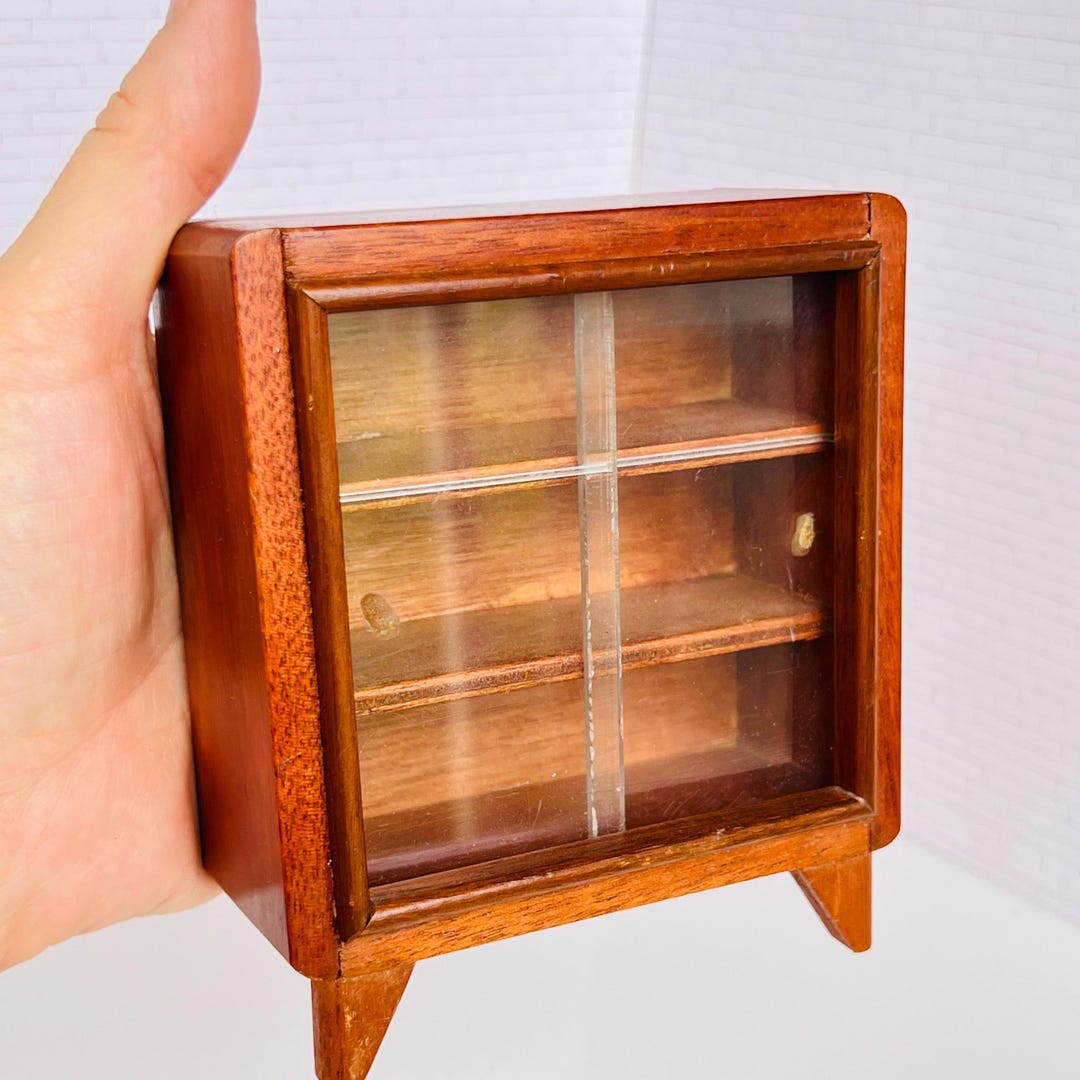 Dollhouse SONIA MESSER, Rare Walnut Bookcase, Mid Century Vintage ...