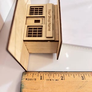 Mini Mid Century Modern Town Building Kit, Tiny Shop, Customizable, 1: ...
