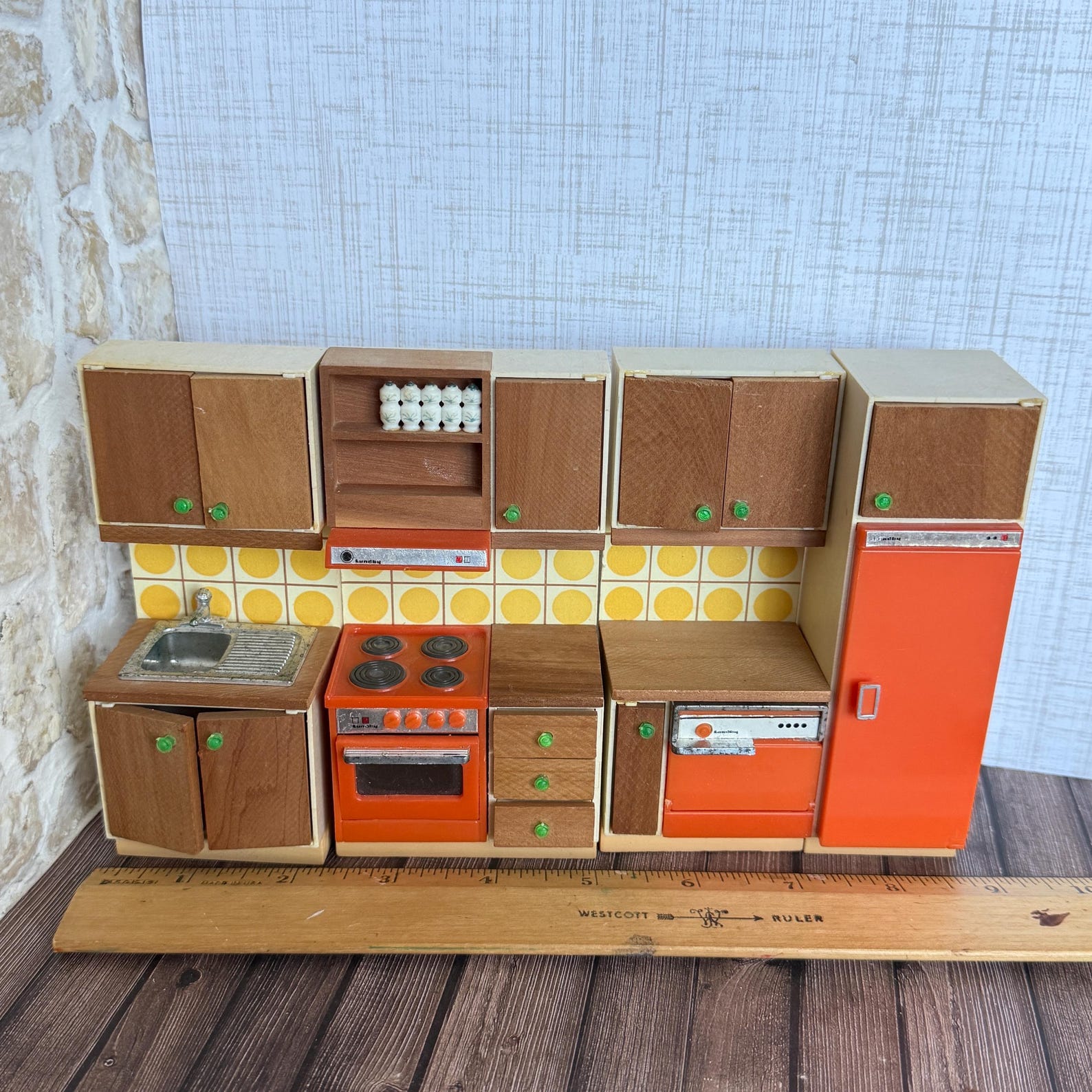 Vintage Lundby Orange Kitchen – 1:16 Scale – 1970s - Etsy
