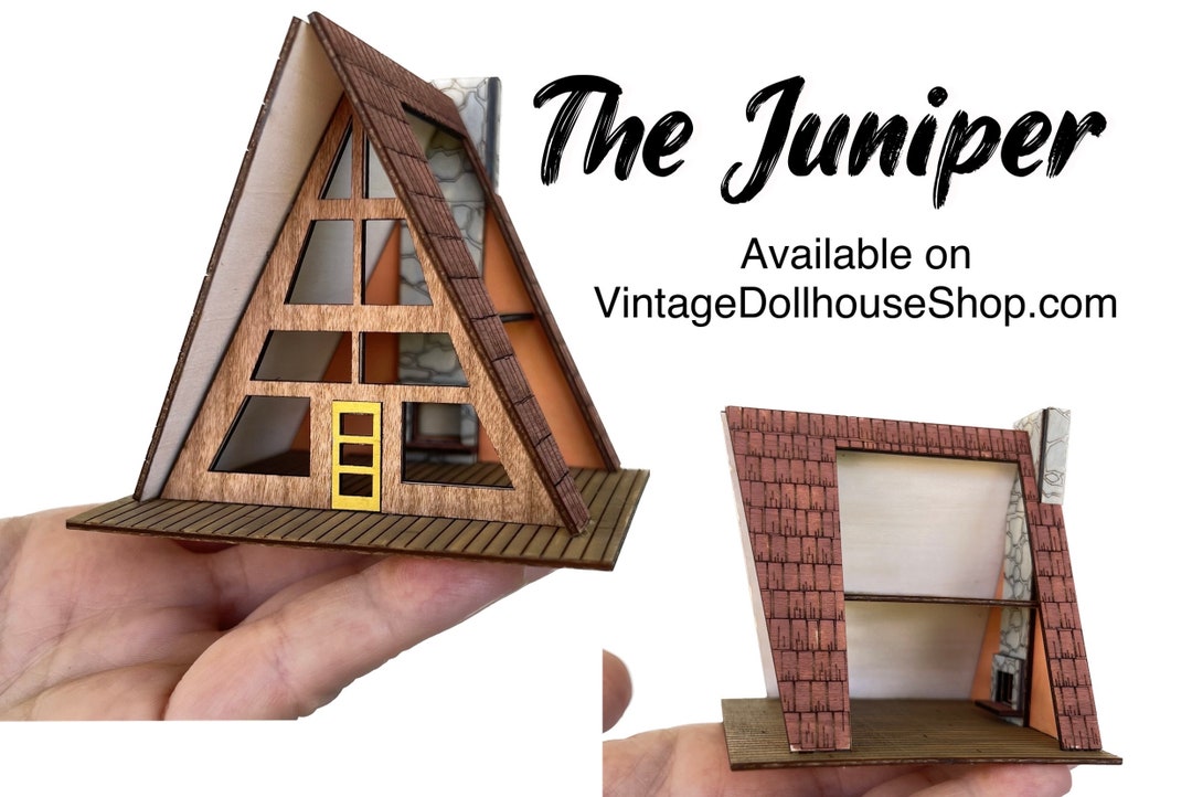 The Juniper, Mini Mid Century Modern A-frame Dollhouse, 1:144 Scale - Etsy