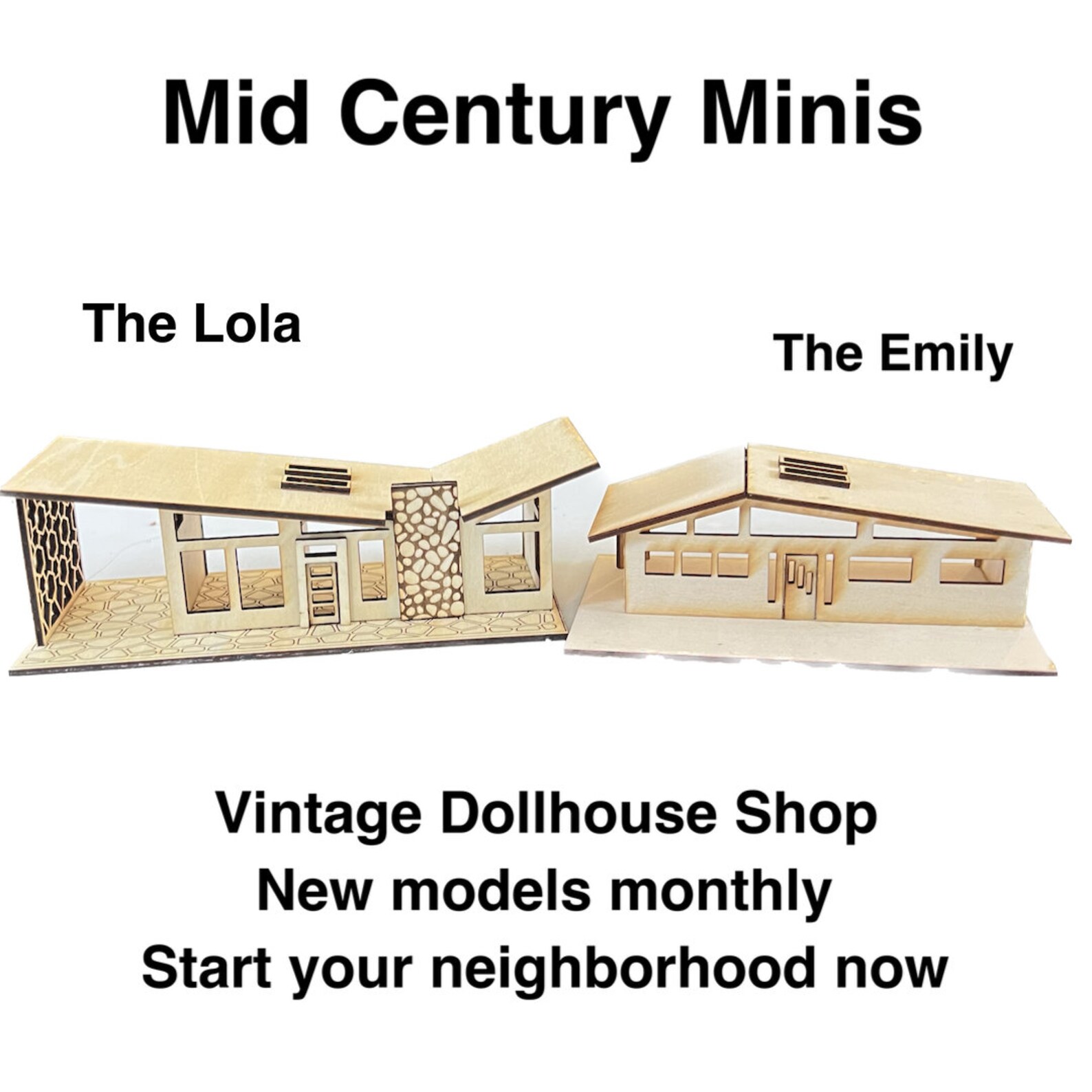 Mini Mid Century Modern Shop Building Kit the Margo, 1:144 Scale - Etsy
