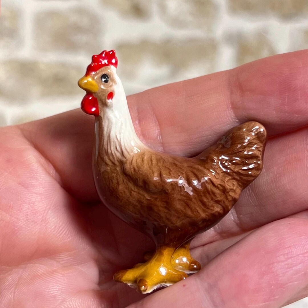 Miniature Dollhouse Rooster, Ceramic Farmhouse, Hen, Chicken - Etsy