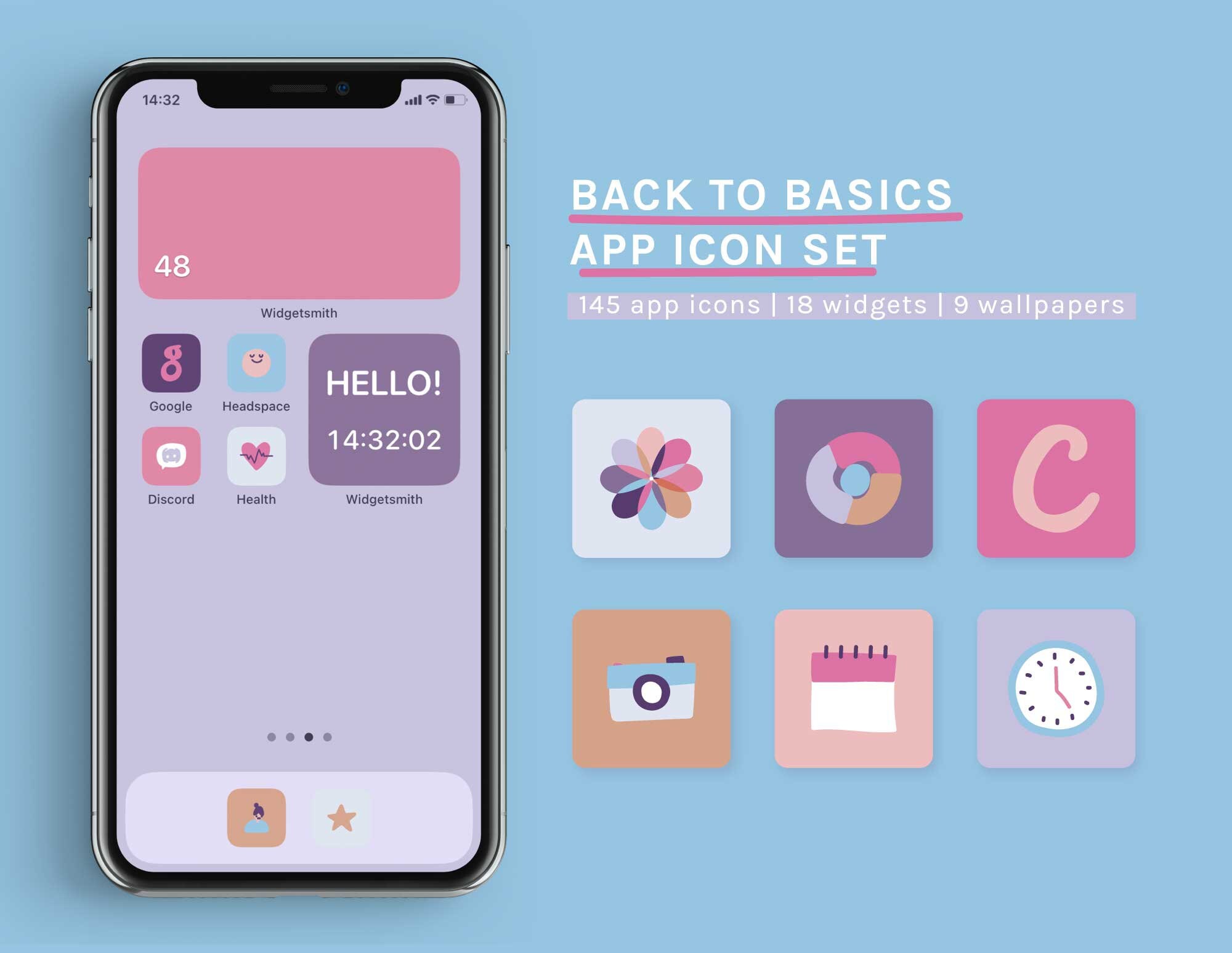 Colorful and Simple App Icon Set | Hand-drawn Aesthetic Home Screen for ...