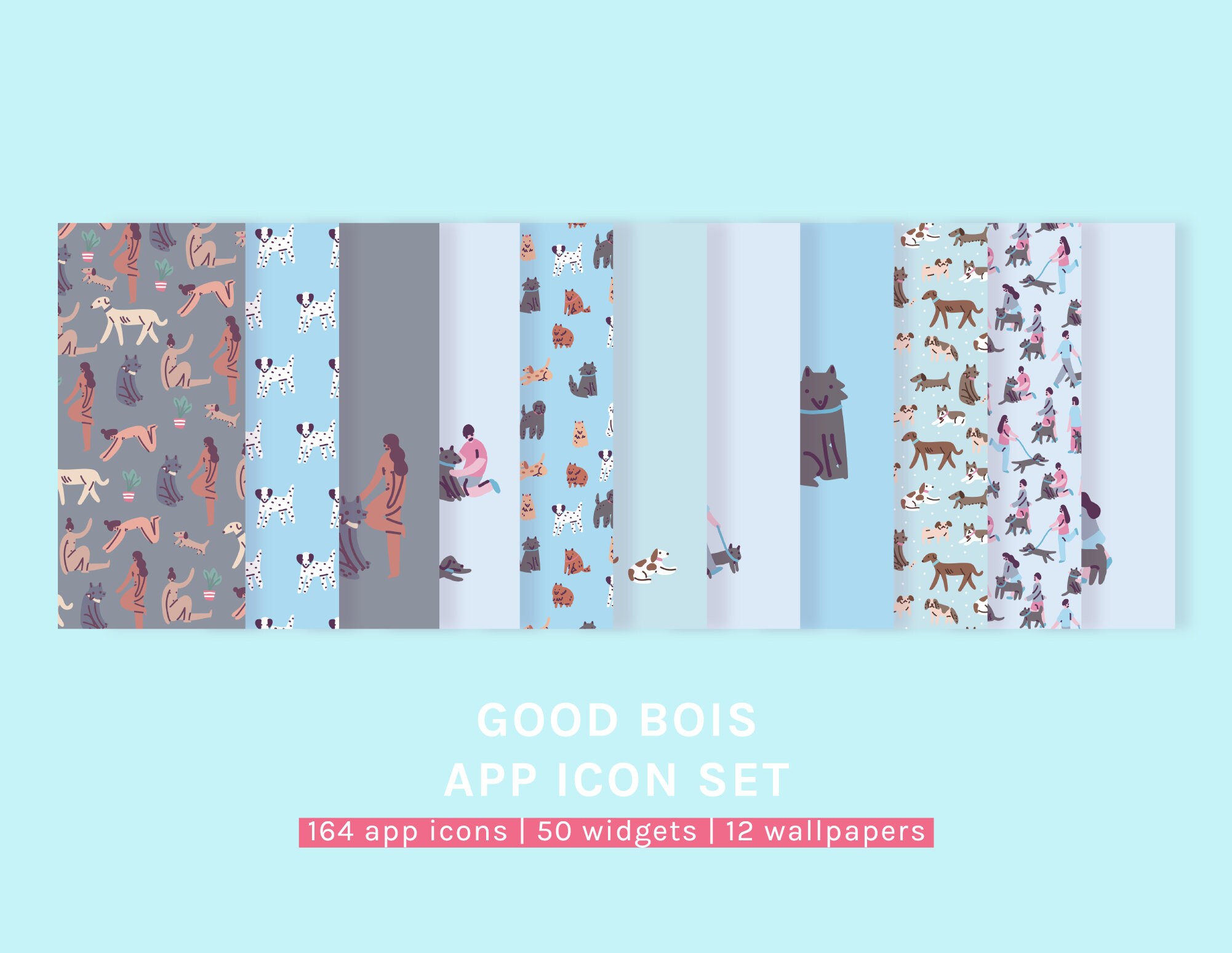 Cute Dogs App Icon Set | Hand-drawn Aesthetic Home Screen for Ios ...