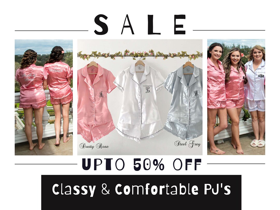 Getting Ready Pj Satin Pjs Pajamas Bridal Party Ladies - Etsy