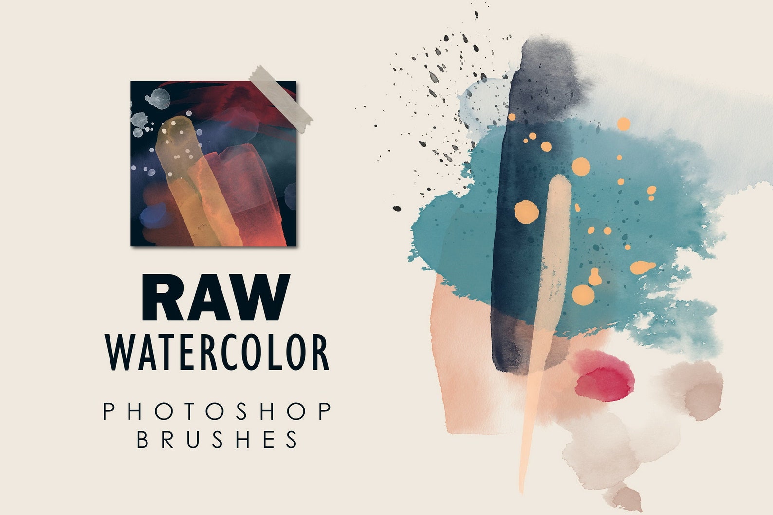 Watercolor Brushes Photoshop Digital Art Stamp Brushes Adobe Etsy