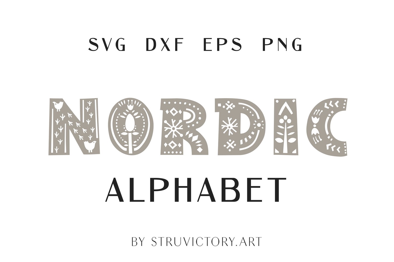 Nordic SVG font Scandinavian letters SVG Hygge cut alphabet | Etsy