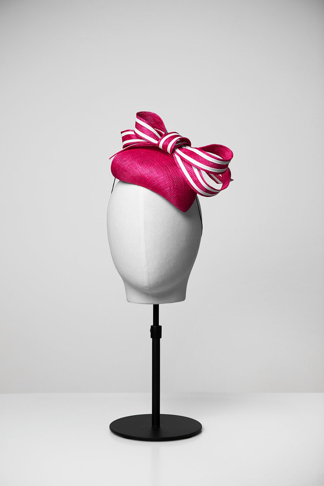 Rose Bow Teardrop Percher Modern Hat Fascinator Races Wedding Pink Blue ...