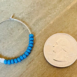 Beaded Hoop Earrings,school Colors Hoop Earrings, School Color Beaded ...