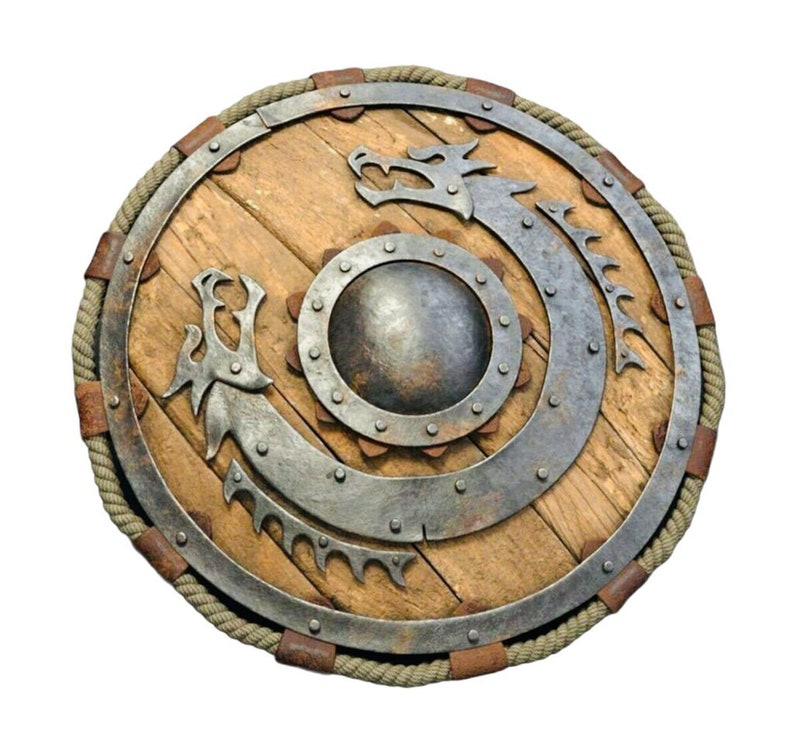 Medieval Viking Battle Dragon Round Shield Handmade Halloween - Etsy