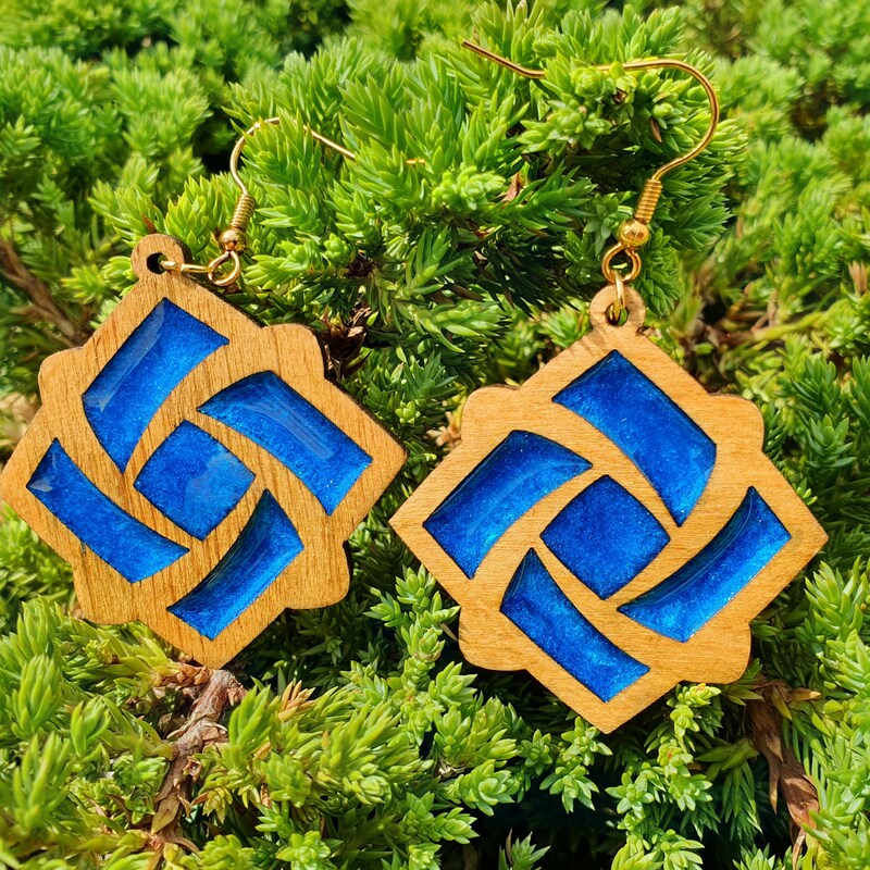 Wood Resin Earrings - Etsy