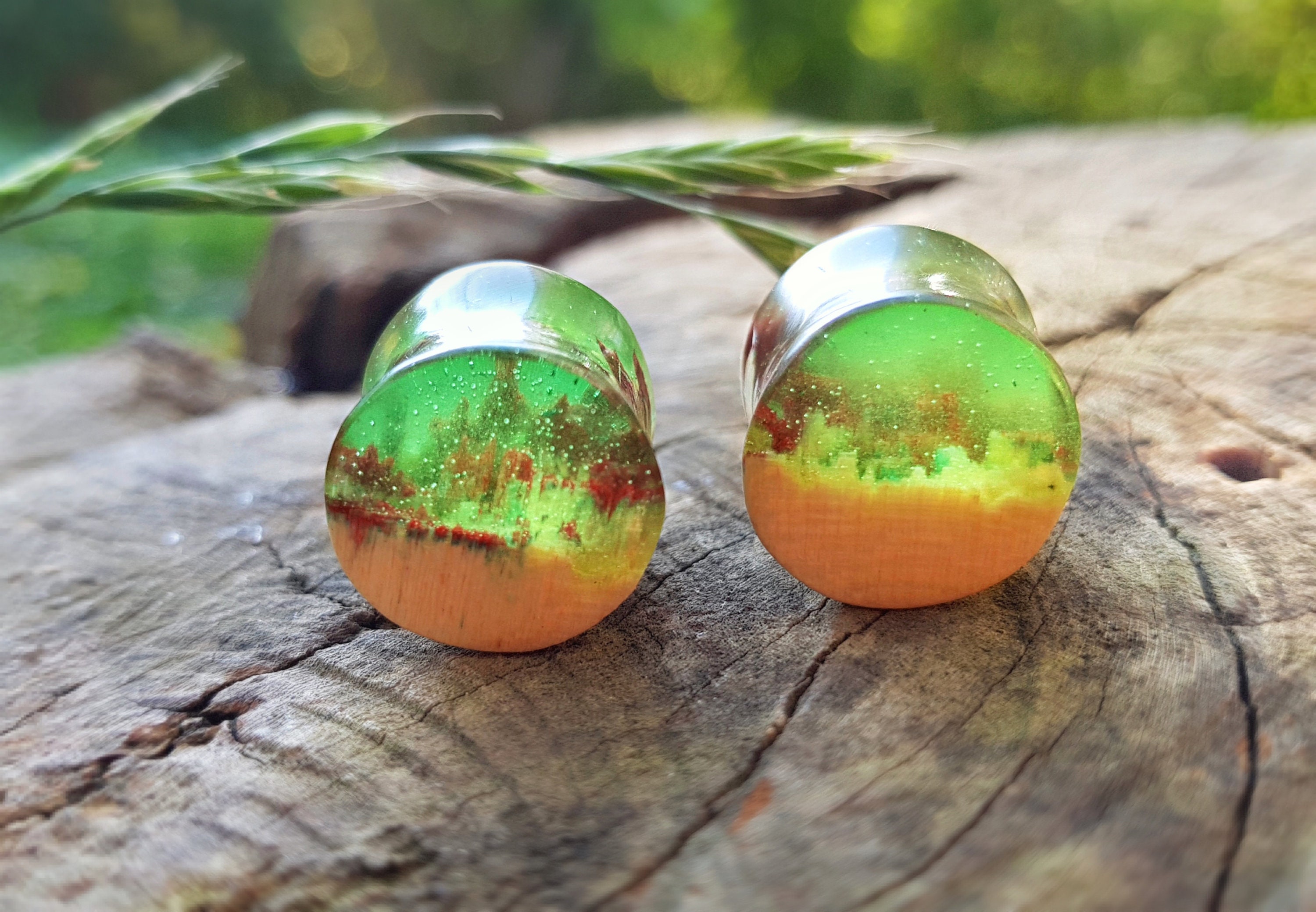 Pair of wood resin plugs 0g plugs plugs and tunnels 00 | Etsy