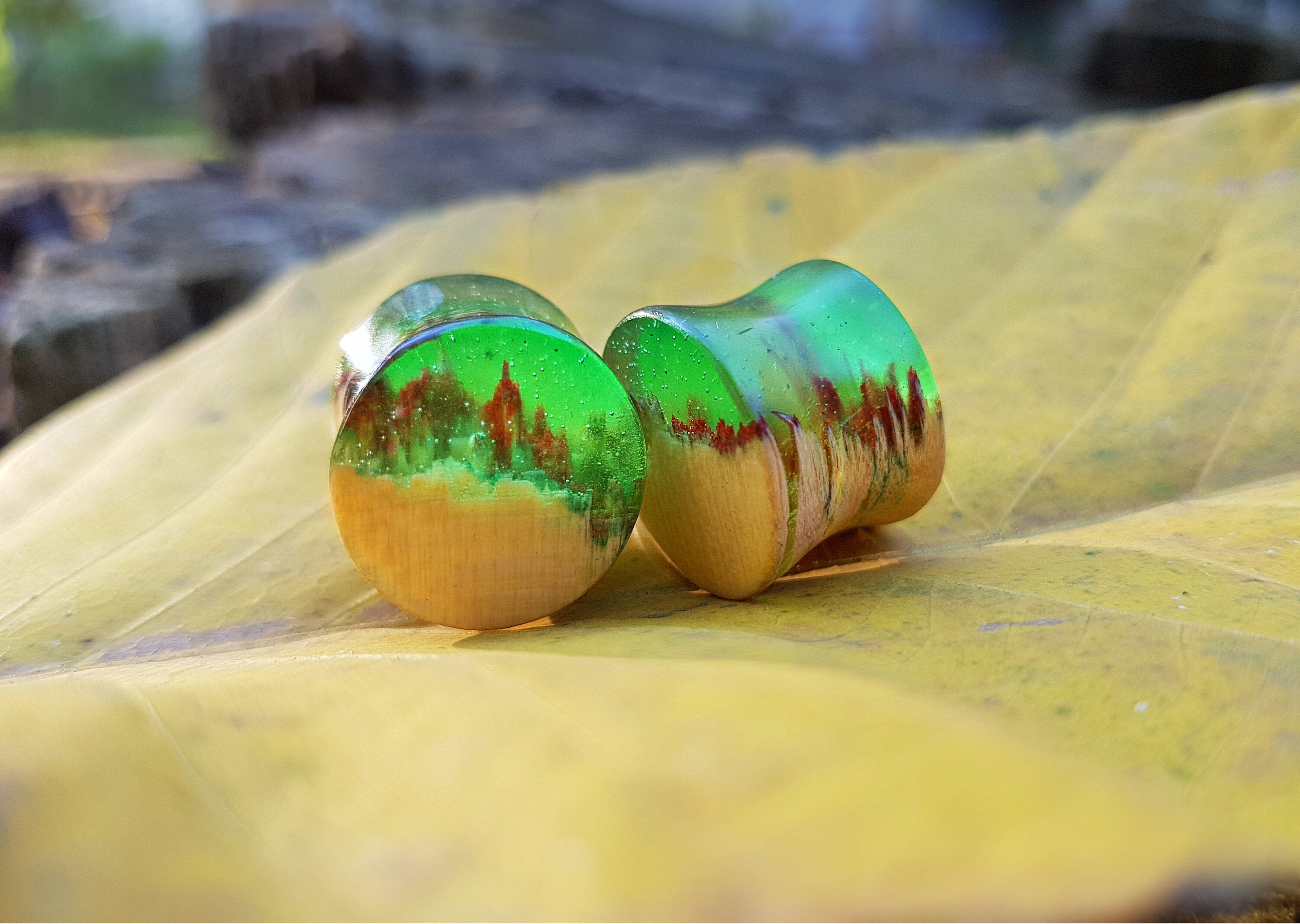 Pair of wood resin plugs 0g plugs plugs and tunnels 00 | Etsy