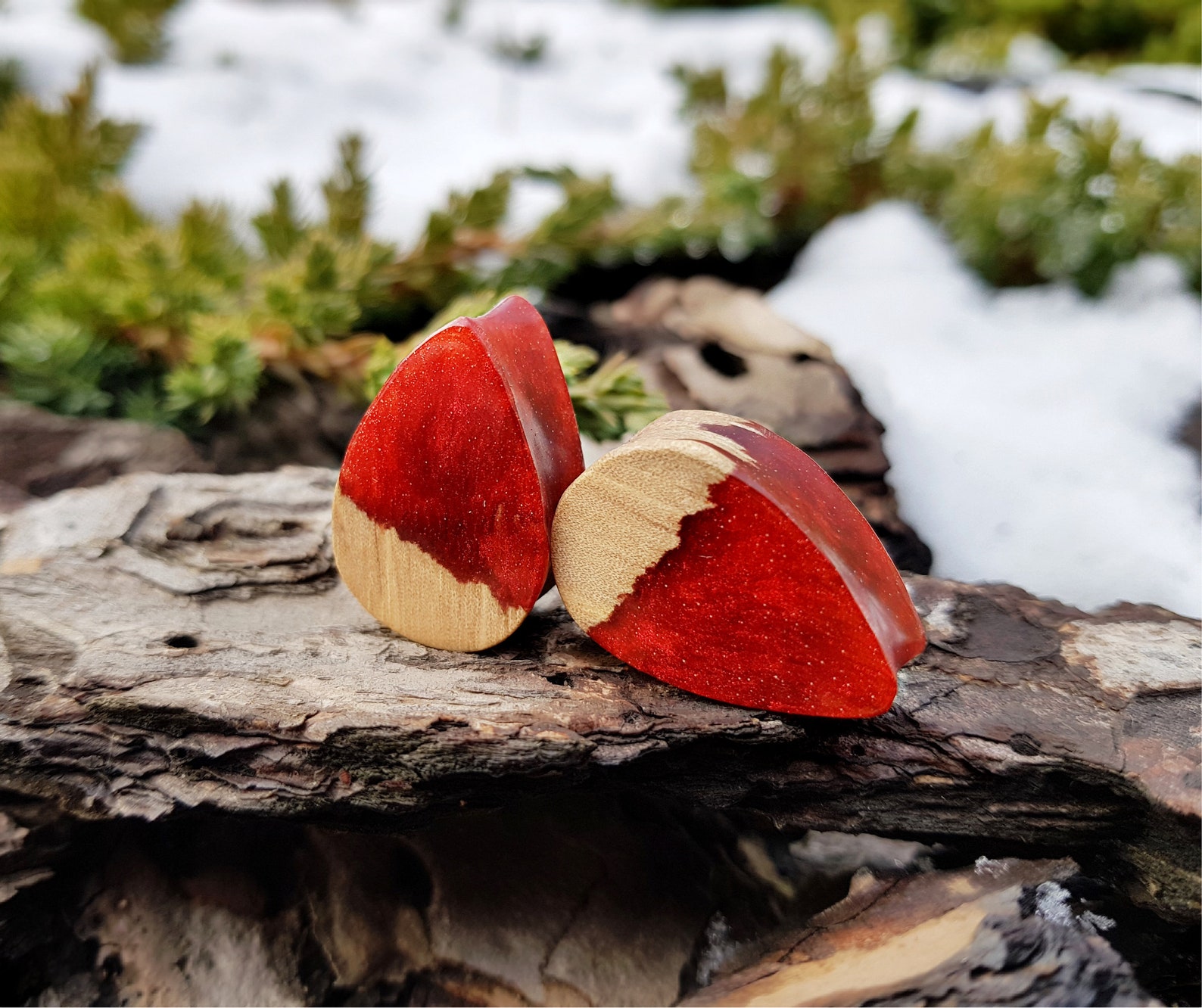 Teardrop Wood Resin Plugs Wood Plugs Wood Gauges 0g Plugs - Etsy