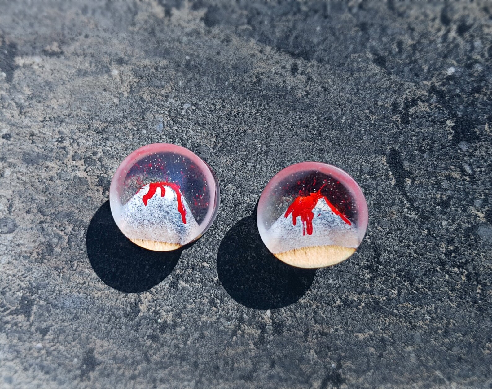 Pair of Resin Volcano Plugs, Wood Plugs, Plugs and Tunnels, Resin Plugs ...