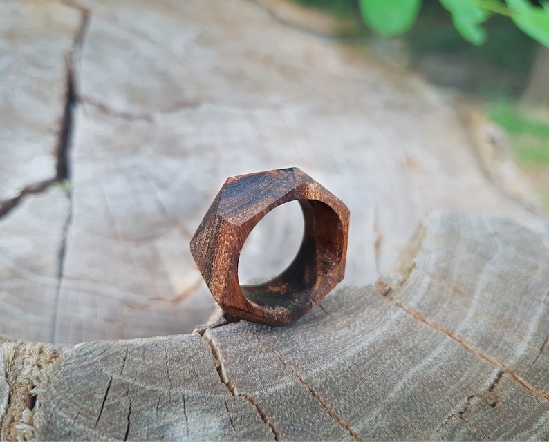 Wood unique ring nature ring wood jewelry groomsman gift | Etsy