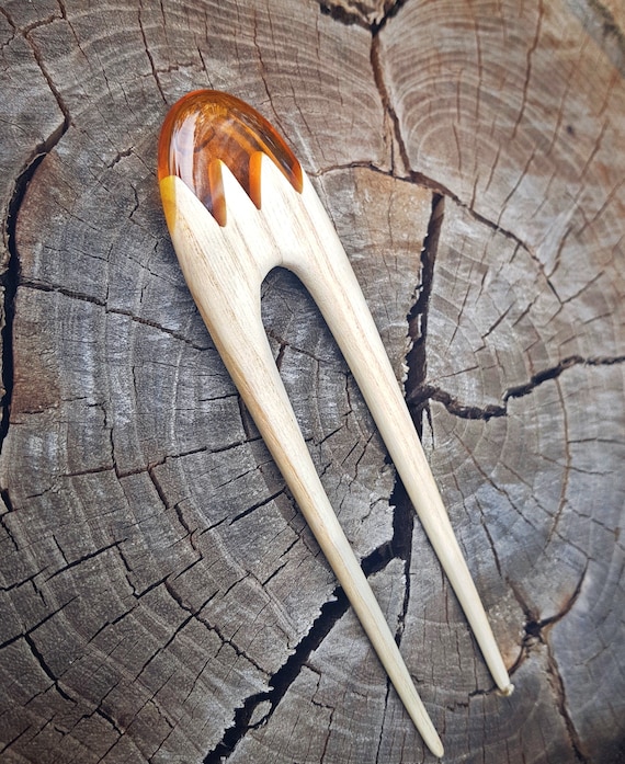 Haarnadel Holz Haarstab Haarstab Haarschmuck Holzharz - Etsy