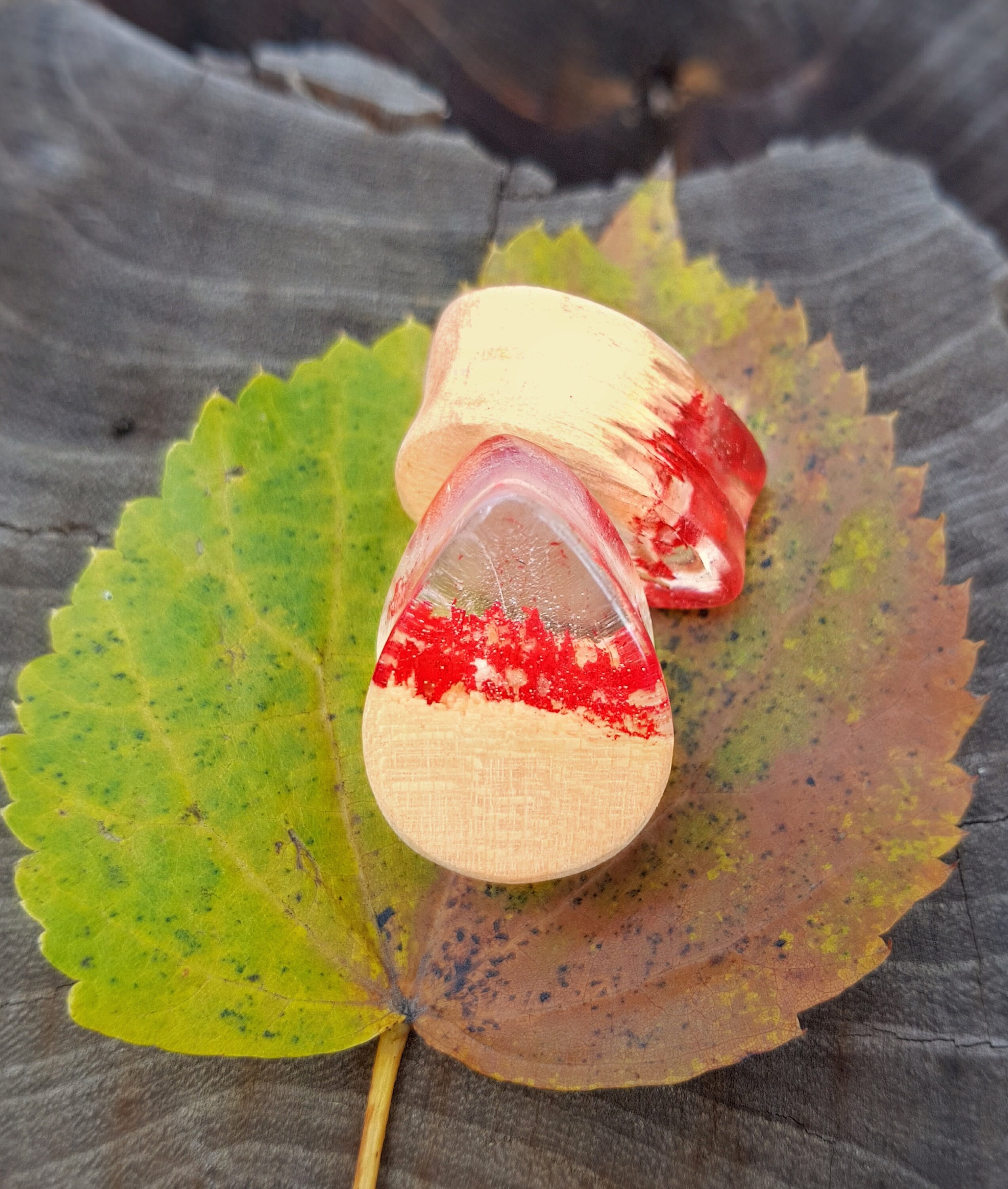 Wood Plugs Resin Plugs Teardrop Wood Resin Plugs Wood | Etsy