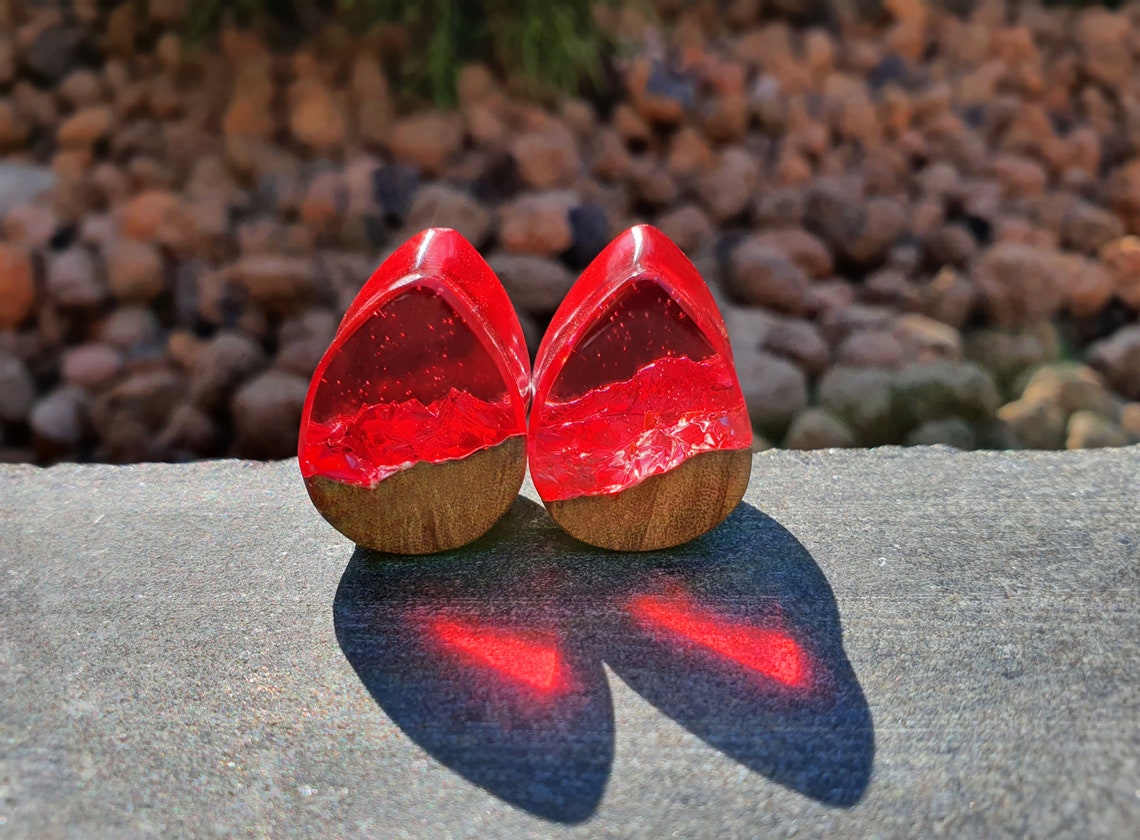 Teardrop plugs wood gauges wood plugs plugs and tunnels 00 | Etsy