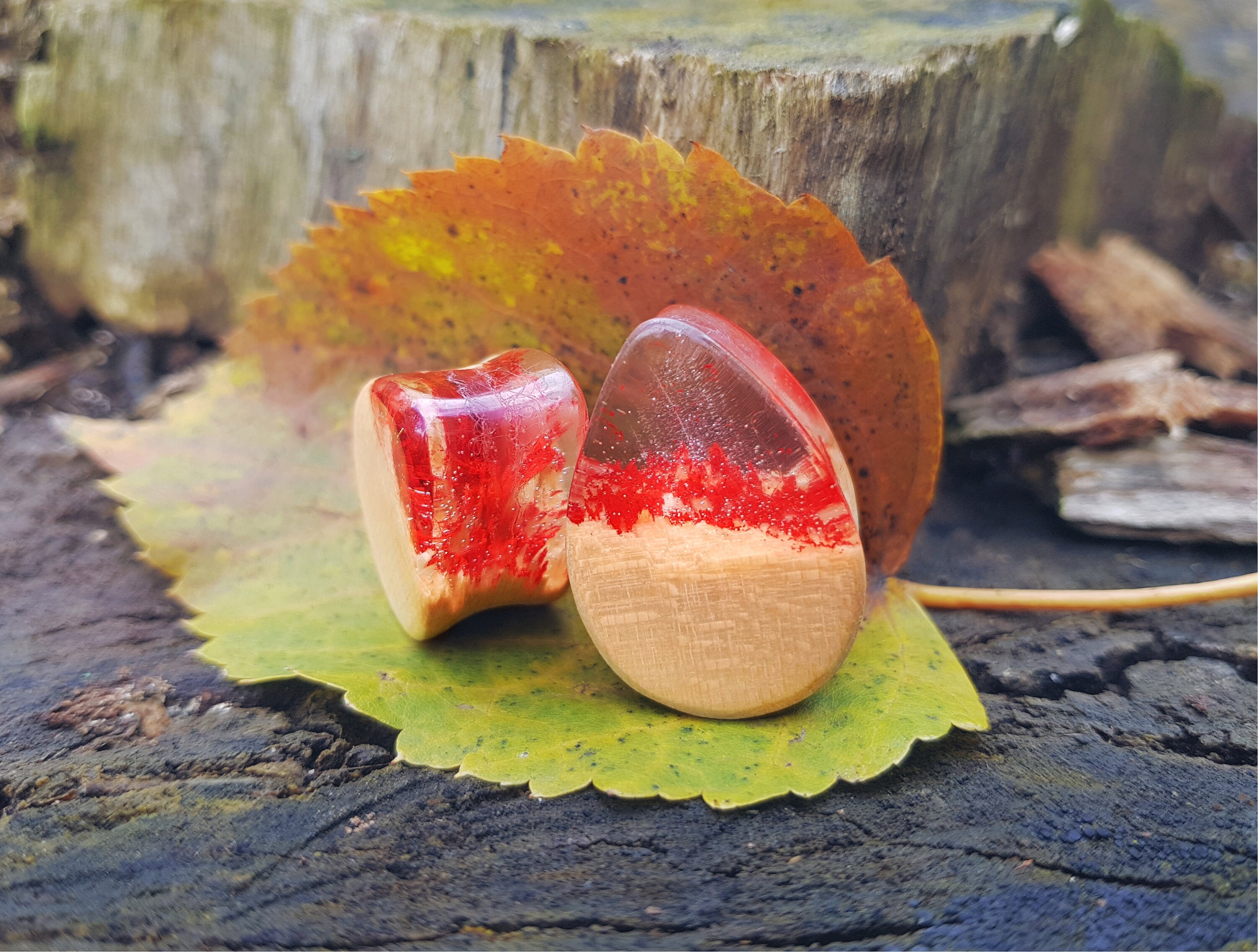 Wood Plugs Resin Plugs Teardrop Wood Resin Plugs Wood | Etsy