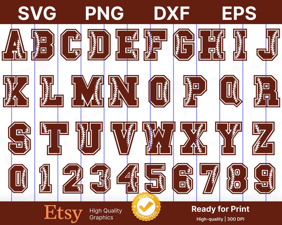 Football Alphabet and Numbers SVG Bundle Varsity Font Football Letters ...