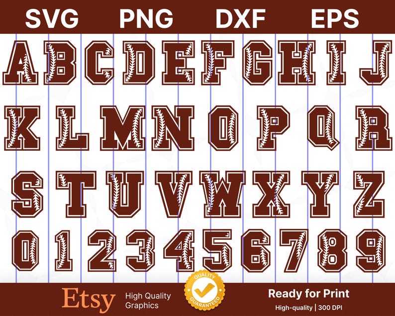 Football Alphabet and Numbers SVG Bundle Varsity Font Football Letters ...