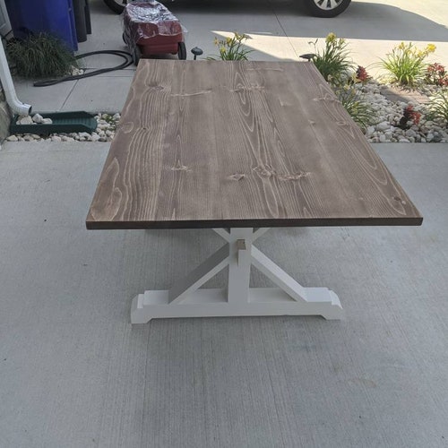 Farmhouse Trestle Table - Etsy