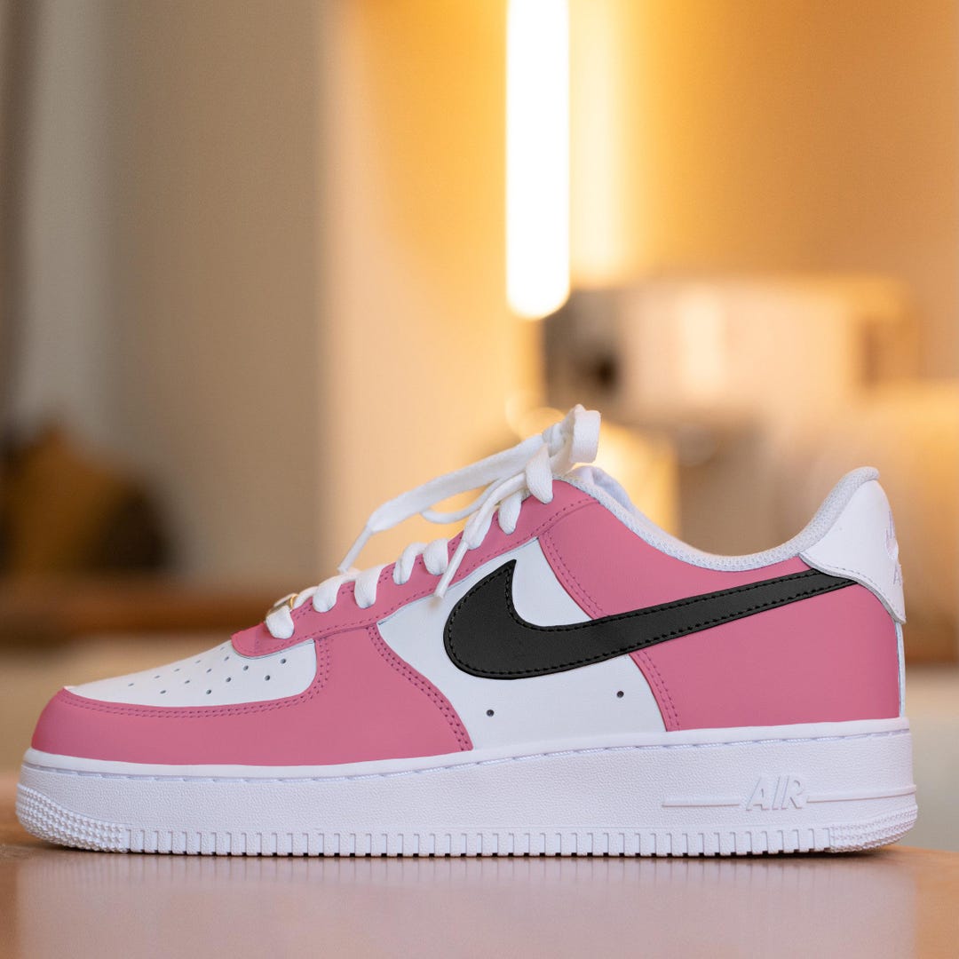 Custom Black and Pink Air Force 1, Handpainted Colorful Custom AF1 ...