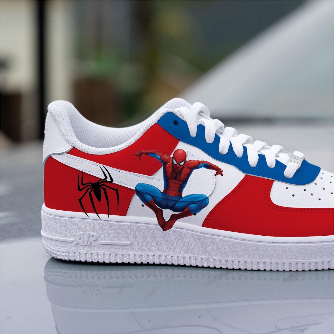 Custom Spiderman Air Force 1 Shoes, Handpainted Spider-man AF1 Sneakers, the Air Force 1 ...