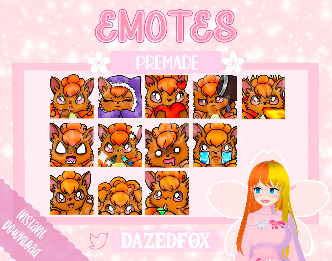 Vulpix Emote Set - Etsy