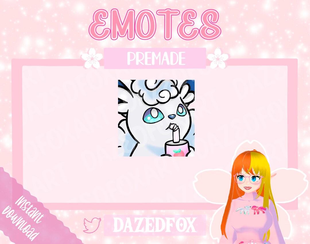Kawaii Fox Sippy Emote - Etsy