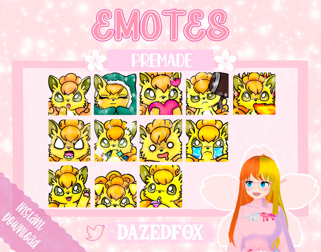 Shiny Vulpix Emote Set - Etsy