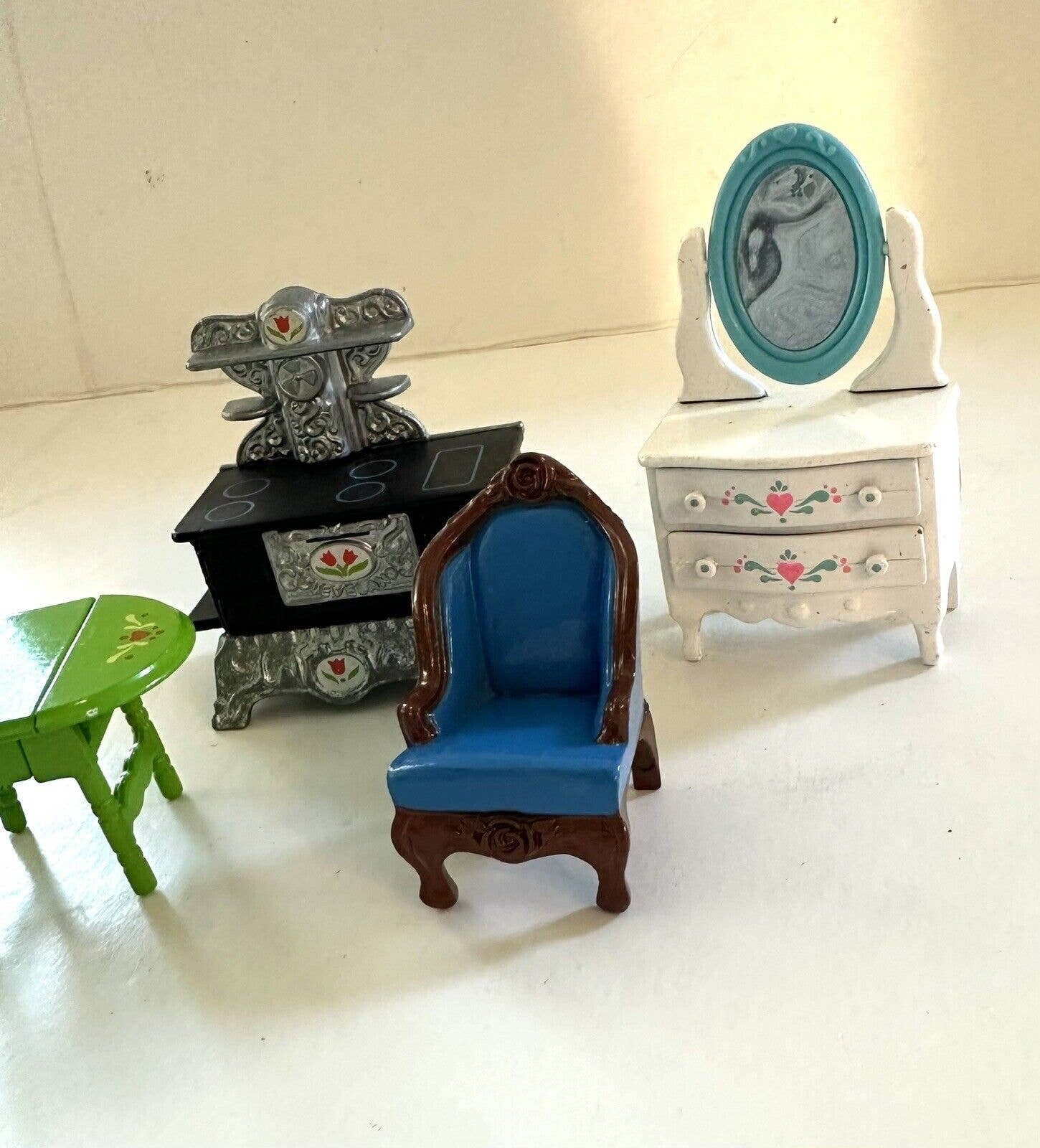 Mattel 1980s Metal Dollhouse Furniture Lot Table Stove Chair - Etsy