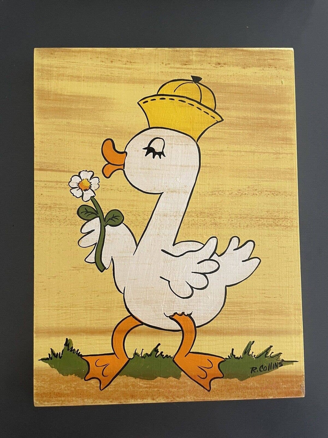 Vtg Wooden Wall Plaque Duck Daisy Kids Room Decor 11.25x 8.5 - Etsy