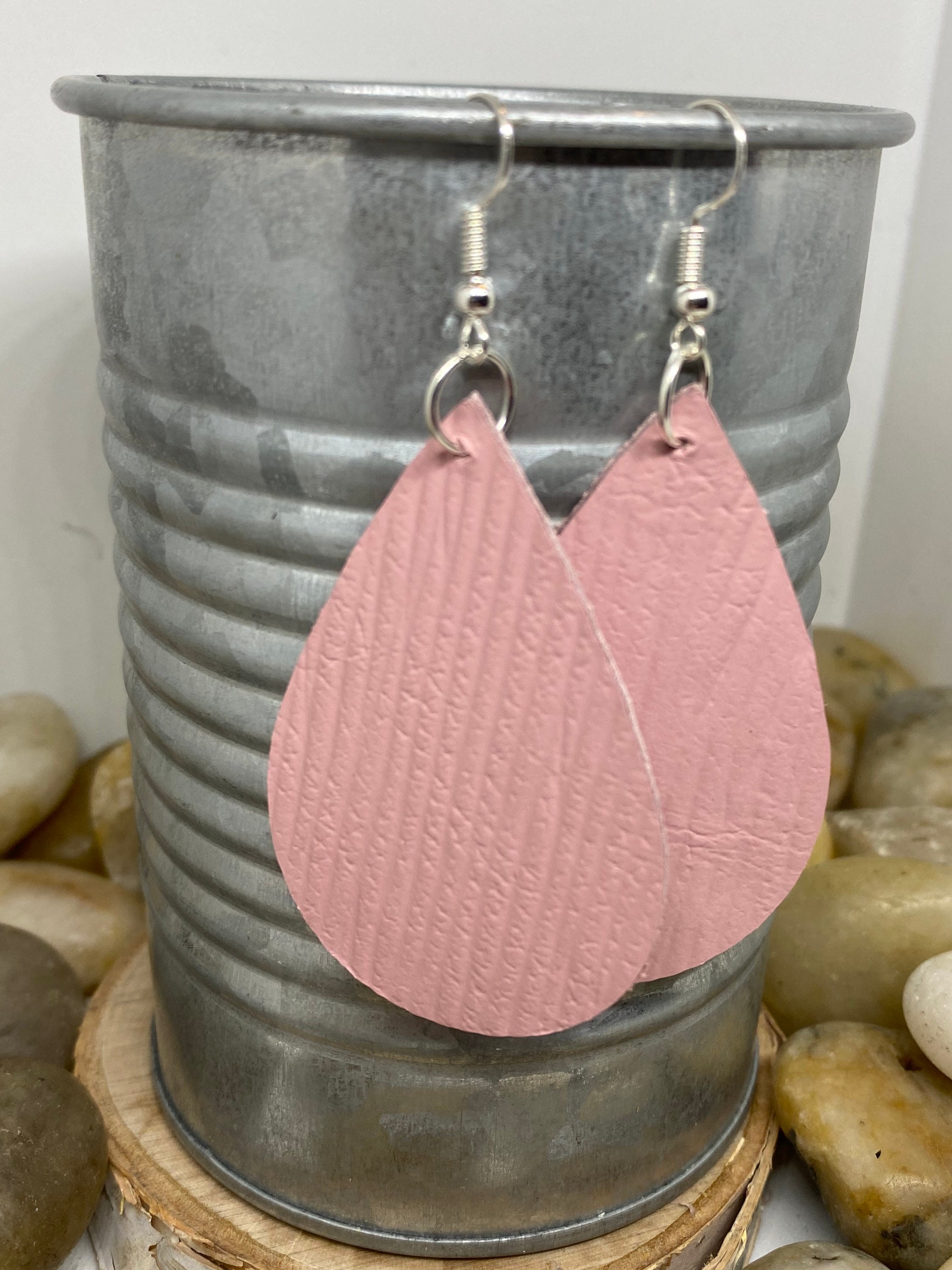 Blush Earrings, Pink Earrings, Palm Earrings, Palm Leaf Earrings ...