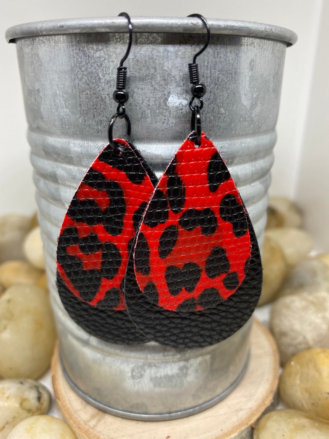 Leopard Earrings, Cheetah Earrings, Neon Leopard Earrings, Leather ...